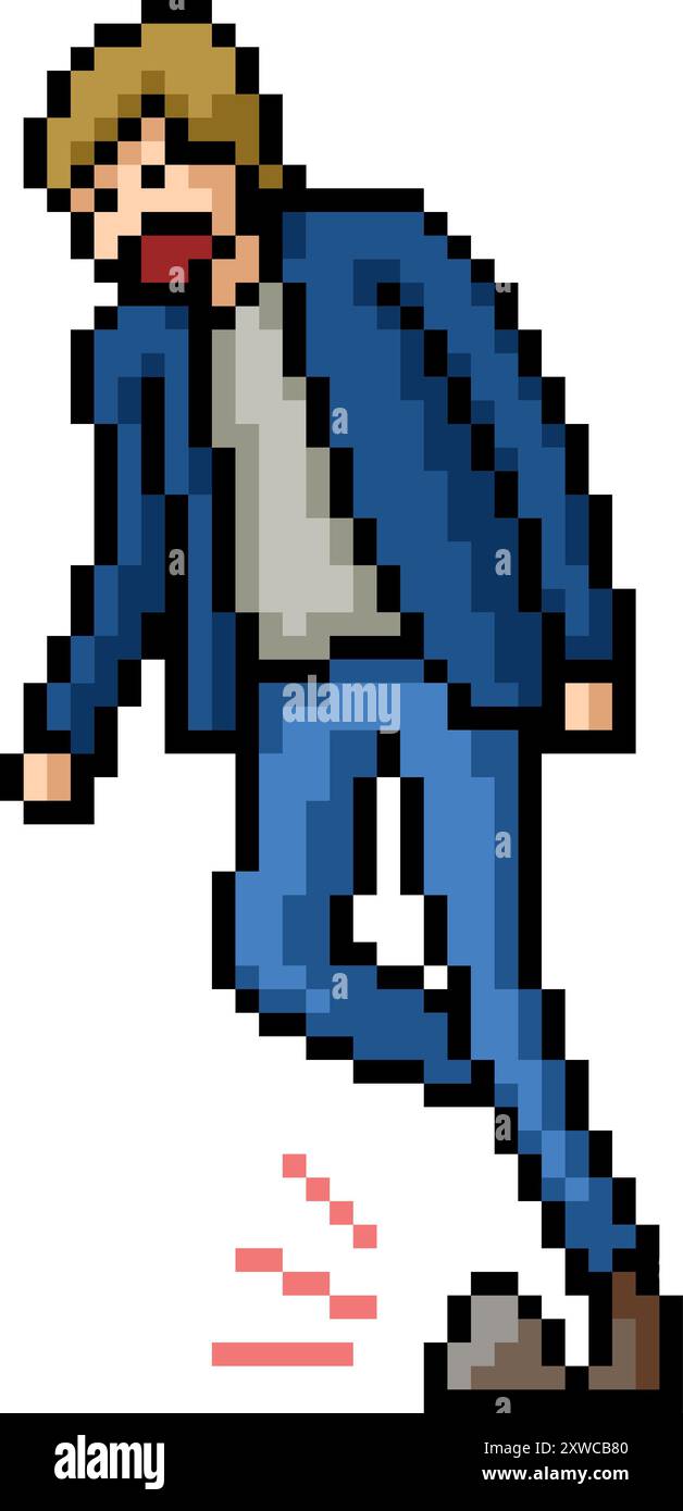 Cartoon boy fall down Cut Out Stock Images & Pictures - Alamy