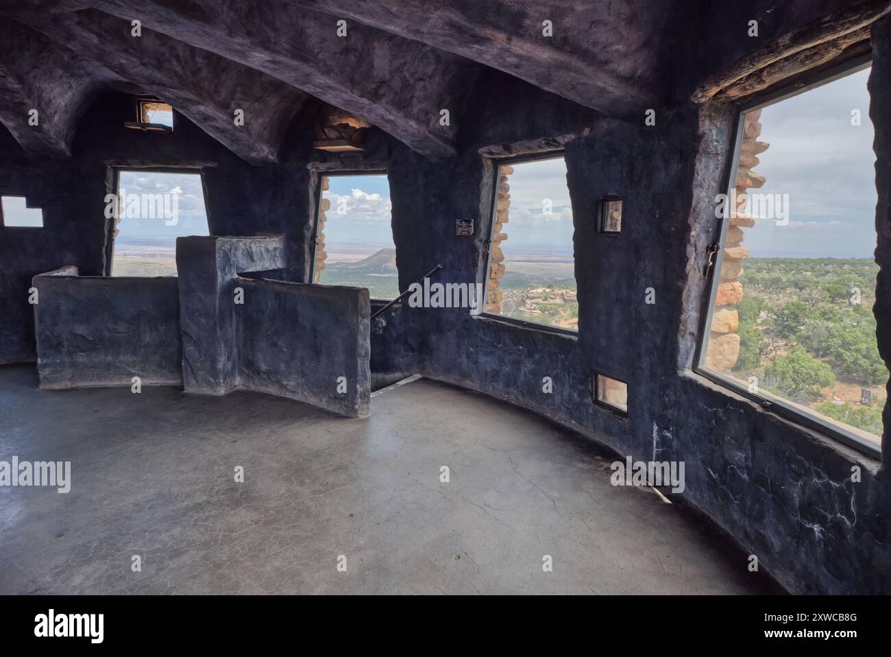 Top Floor of the Grand Canyon Watchtower Stock Photo - Alamy