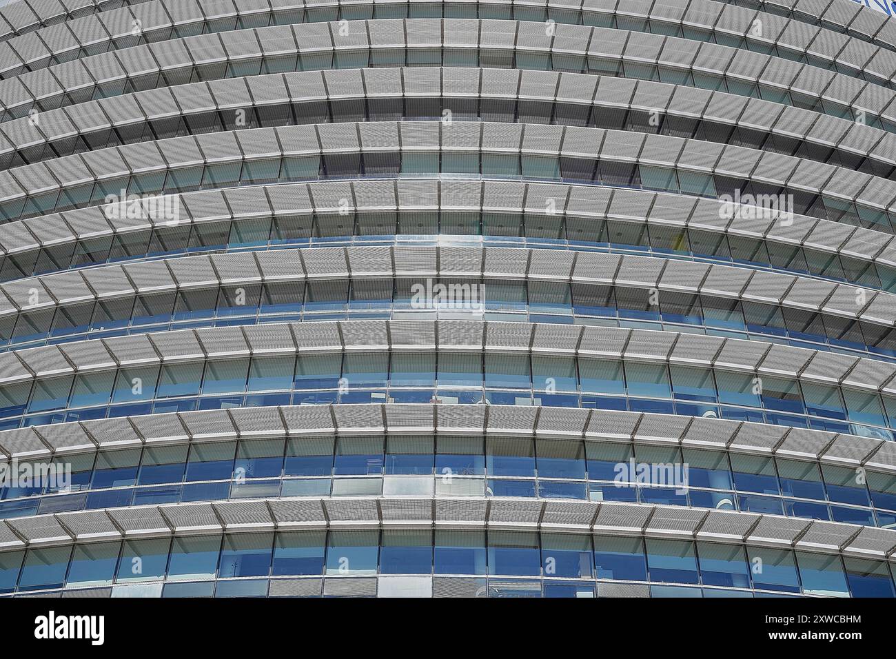 close up view of huge shining architectural structure of windows Stock ...