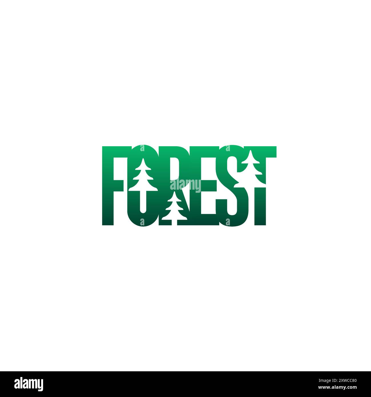 Forest Lettering Logo Vector. Forest Logo Design Stock Vector Image ...