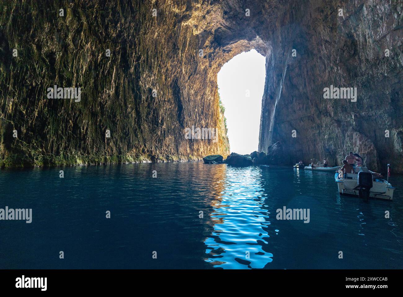 The impressive cave of Haxhi Ali near Vlore is famous since the 18th ...