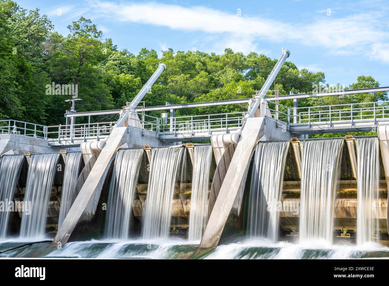 The A concrete reservoir dam in Willow River SP, Wisconsin Stock Photo ...