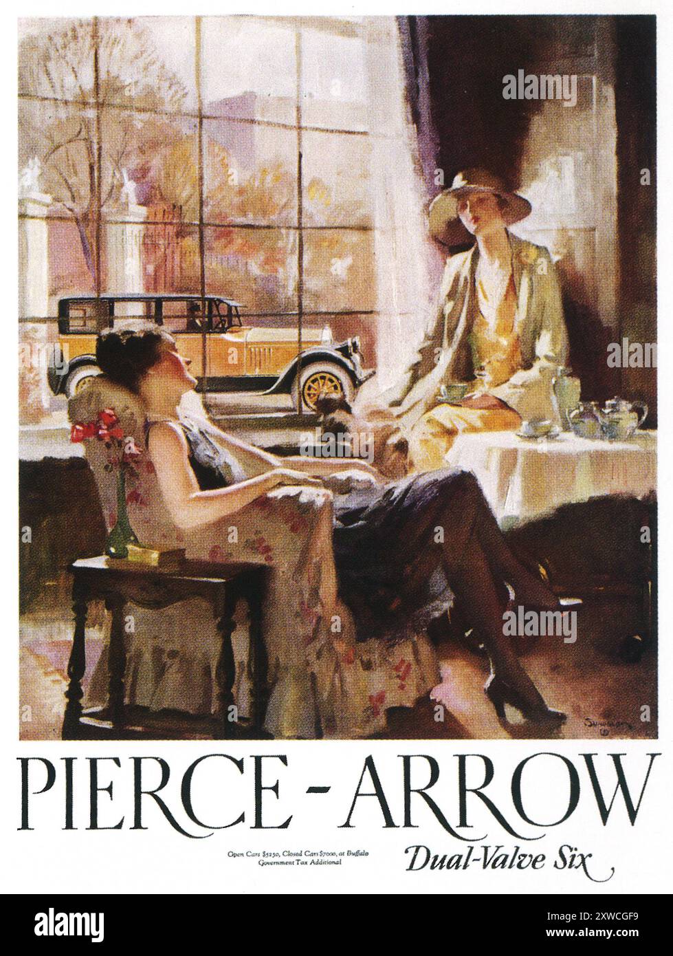 1925 Pierce Arrow Dual Valve Six Car Ad Stock Photo - Alamy
