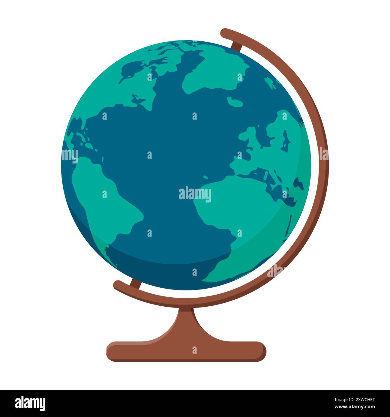 A vibrant and detailed globe illustration showcasing all of Earths ...