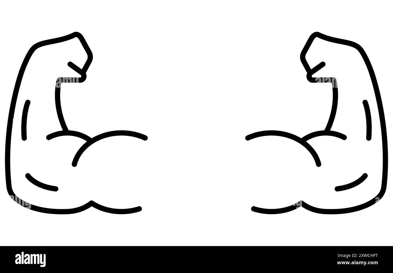 Biceps musclar arm icon. Strong muscular arms. Vector illustration. Eps ...