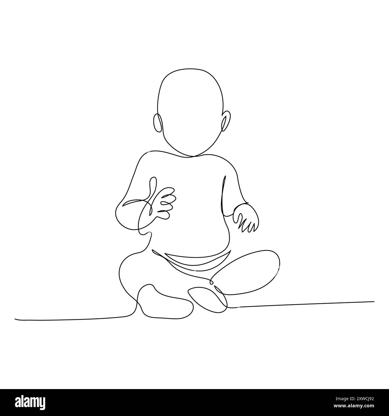 Continuous single line art drawing one line illustration art on Baby ...