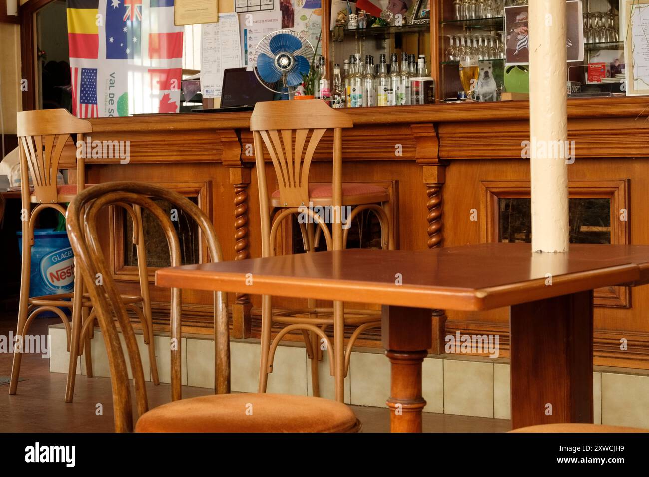 Inside of Le Café de la Paix (12 Pl. du Mal Leclerc) Civray, France (on ...