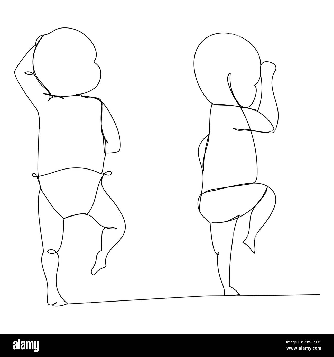 Continuous single line art drawing one line illustration art on Baby ...