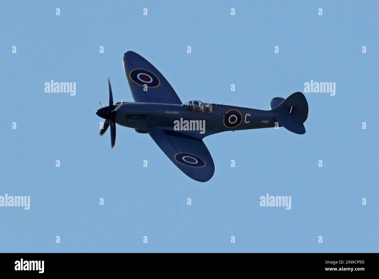 Spitfire flying at Blackpool airshow - August 2024 Stock Photo - Alamy