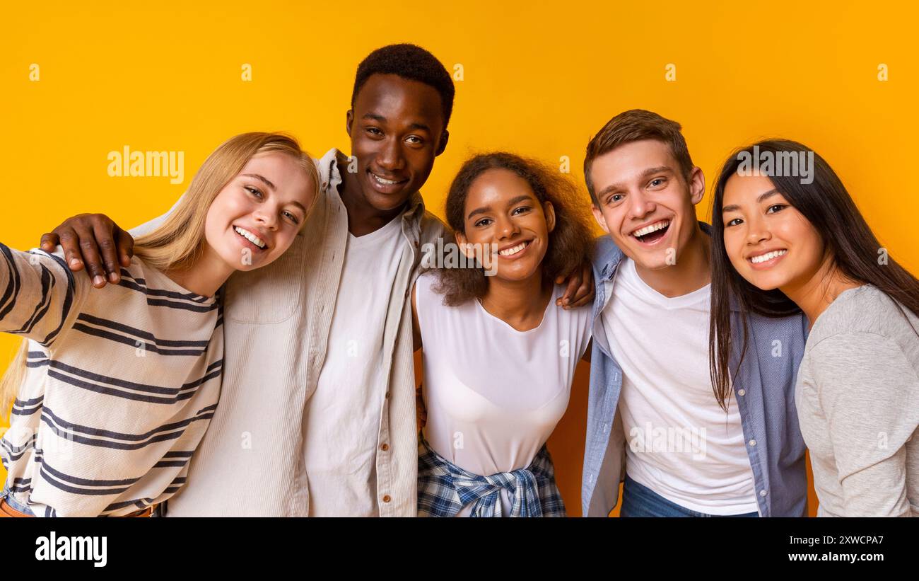 Friendly international students taking hi-res stock photography and ...