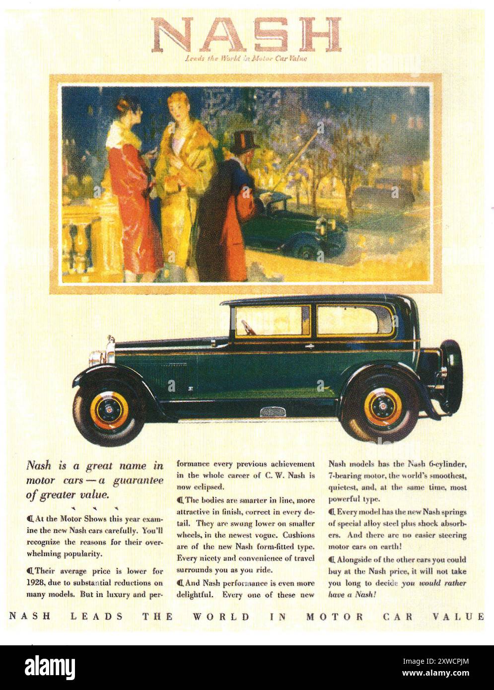 1928 Nash car ad Stock Photo - Alamy
