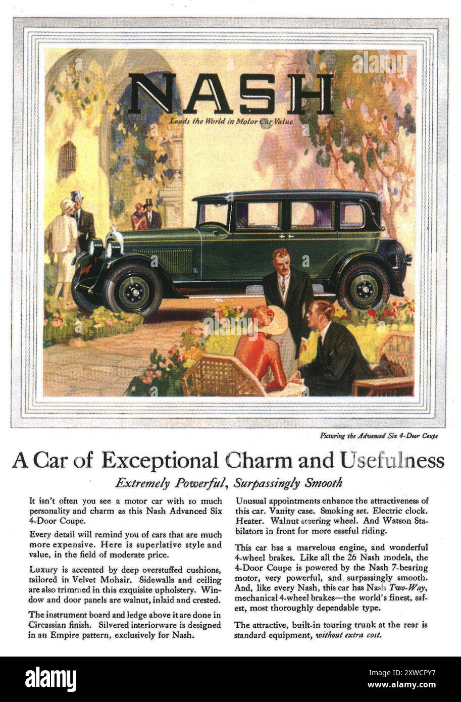 1927 Nash Advanced Six Car Ad Stock Photo - Alamy