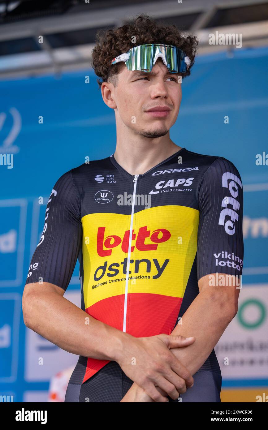 Ringkøbing, Denmark. 15th, August 2024. Arnaud De Lie from Team Lotto ...