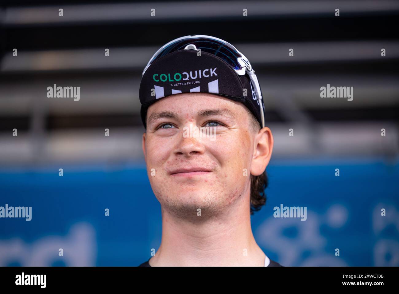 Ringkøbing, Denmark. 15th, August 2024. Joshua Gudnitz from the ColoQuick Cycling team seen at ...