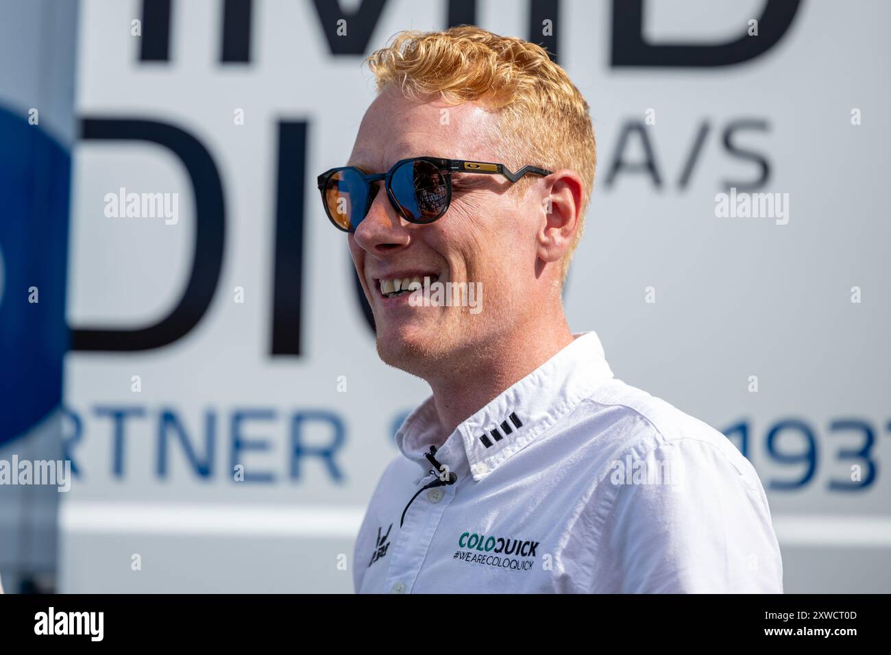 Ringkøbing, Denmark. 15th, August 2024. Former pro bike rider and now director of sports ...