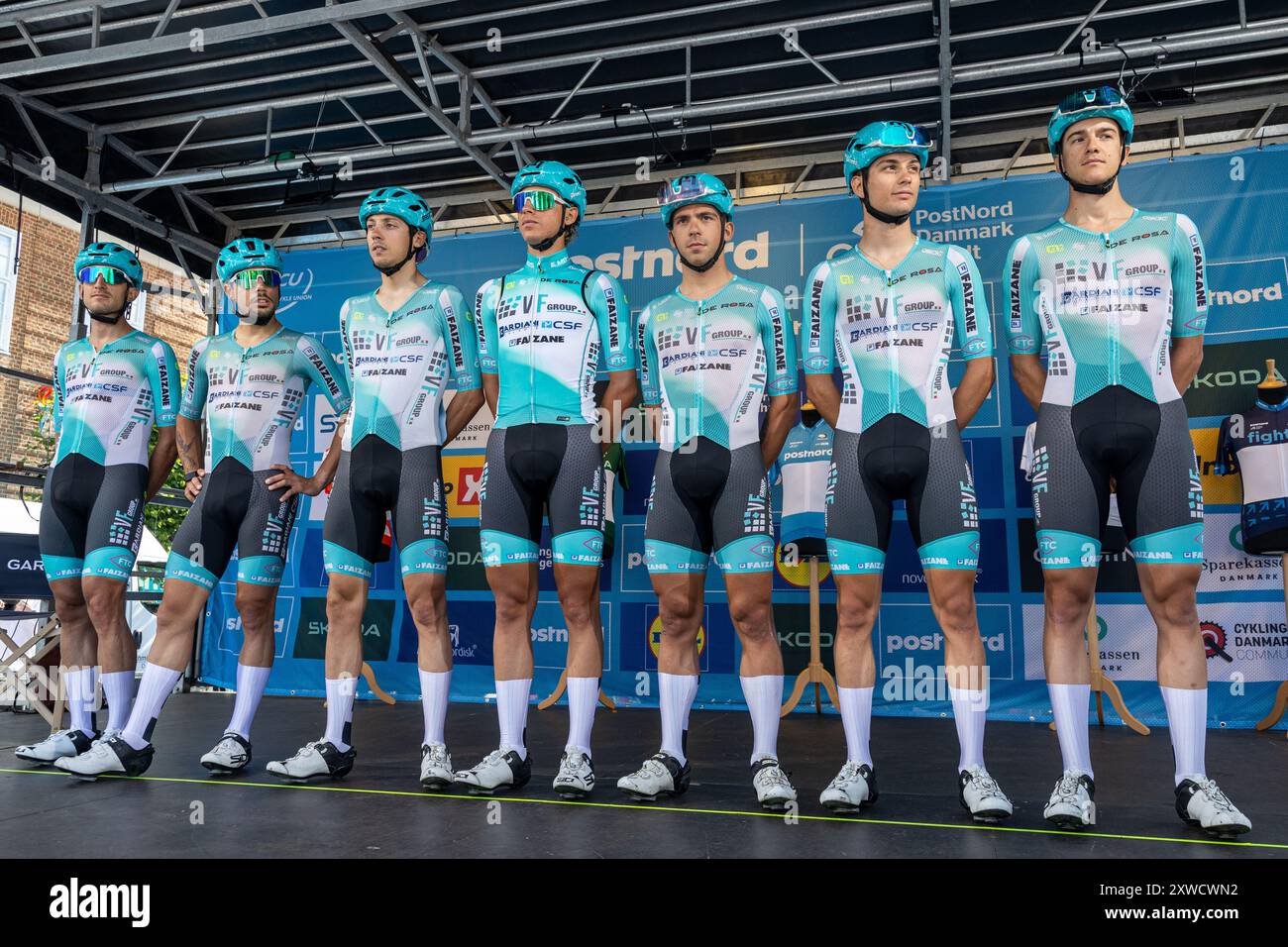 Ringkøbing, Denmark. 15th, August 2024. The riders from the VF Group ...