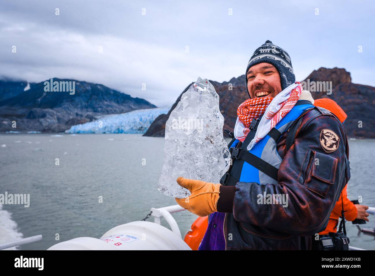 Happy and Smiling Tourists on the Boat to Glacier Gray, Chile Stock ...
