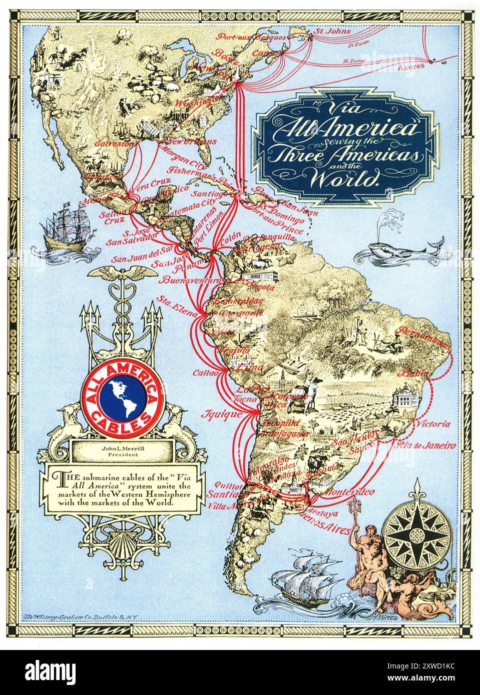Archival south america map hi-res stock photography and images - Alamy