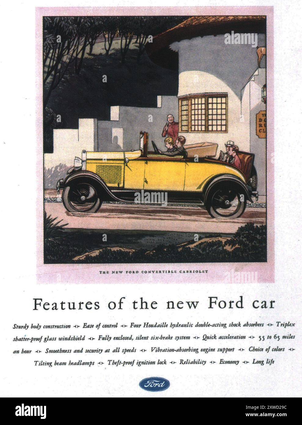 1929 Ford Convertible Cabriolet Ad Stock Photo - Alamy
