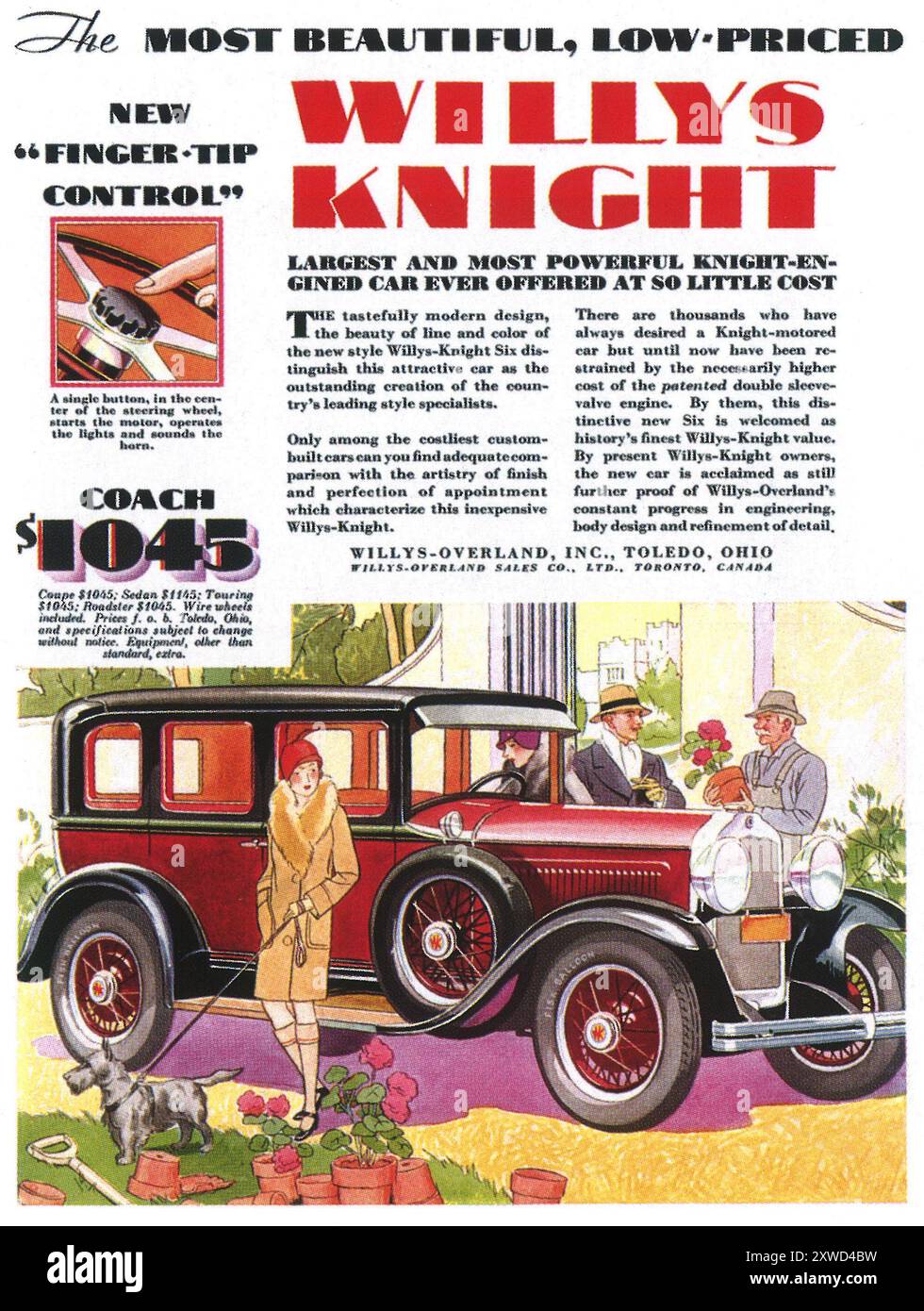 1929 Willys Overland Willys Knight Ad Stock Photo - Alamy
