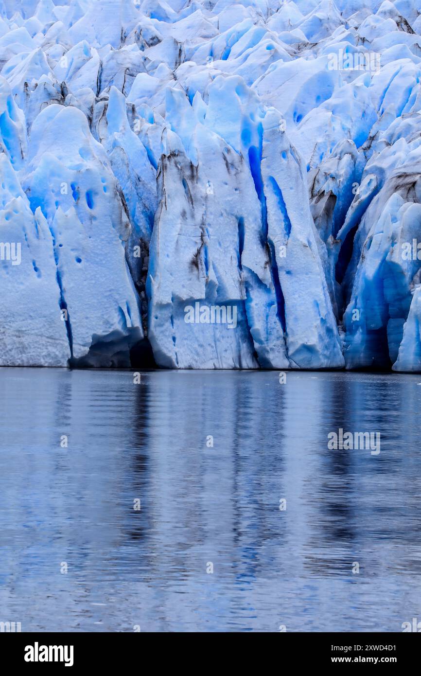 Close up View to the Grey Glacier, the Southern Patagonian Ice Field ...