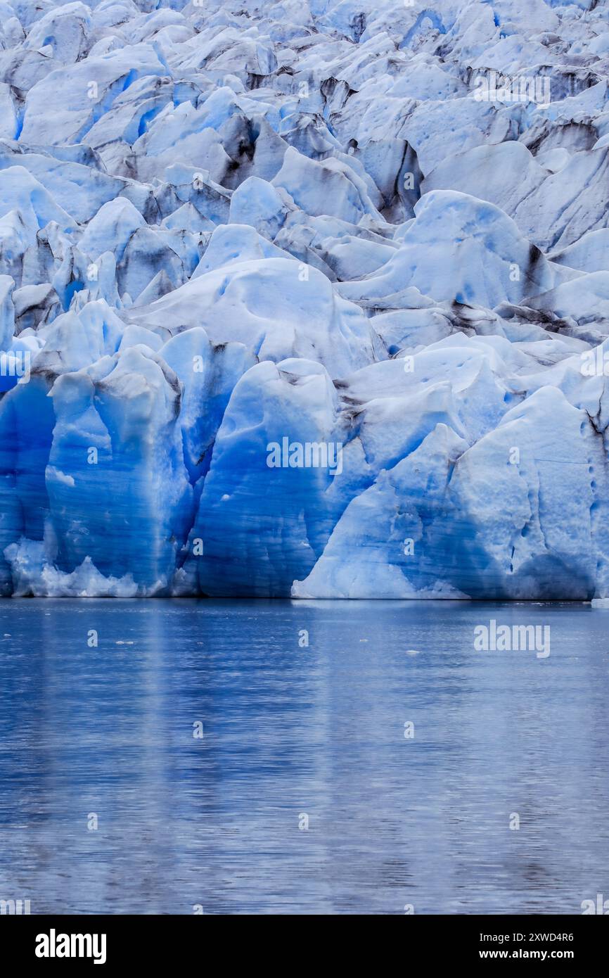 Close up View to the Grey Glacier, the Southern Patagonian Ice Field ...