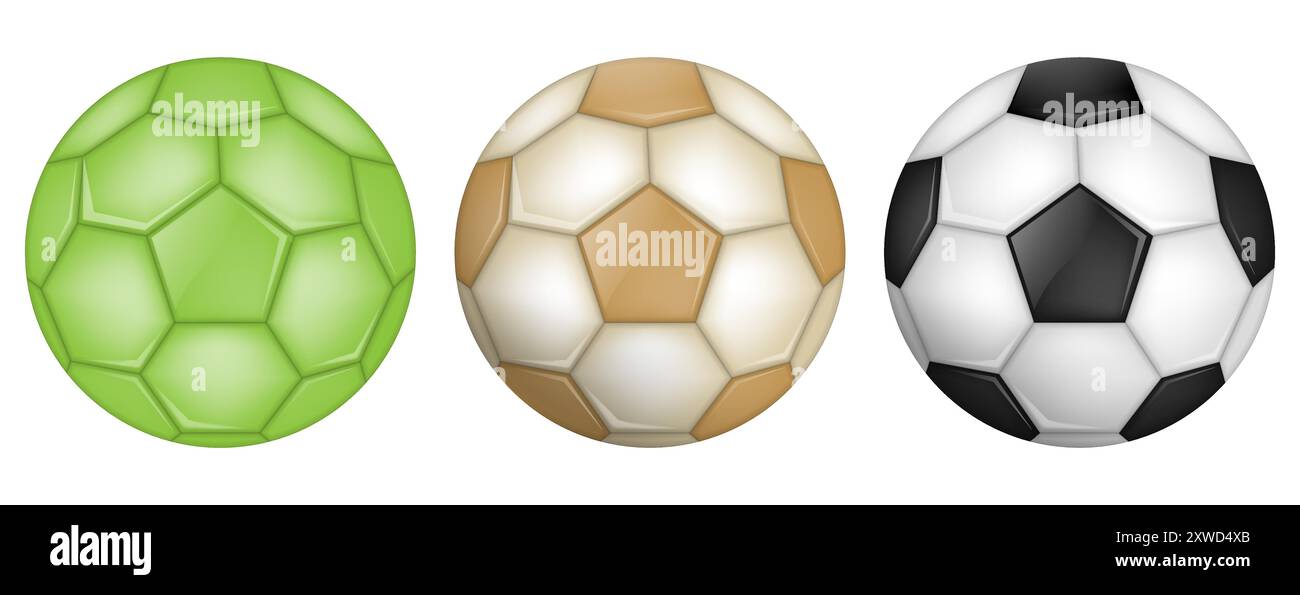 Soccer ball vector illustration set Stock Vector Images - Alamy