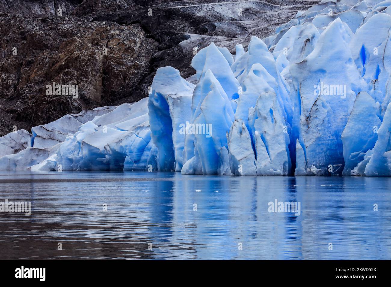 Close up View to the Grey Glacier, the Southern Patagonian Ice Field ...