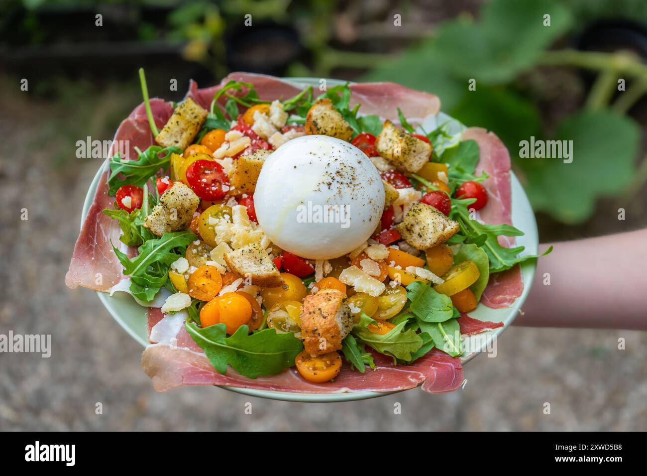 Tasty Mediterranean Caprese Salad Stock Photo - Alamy