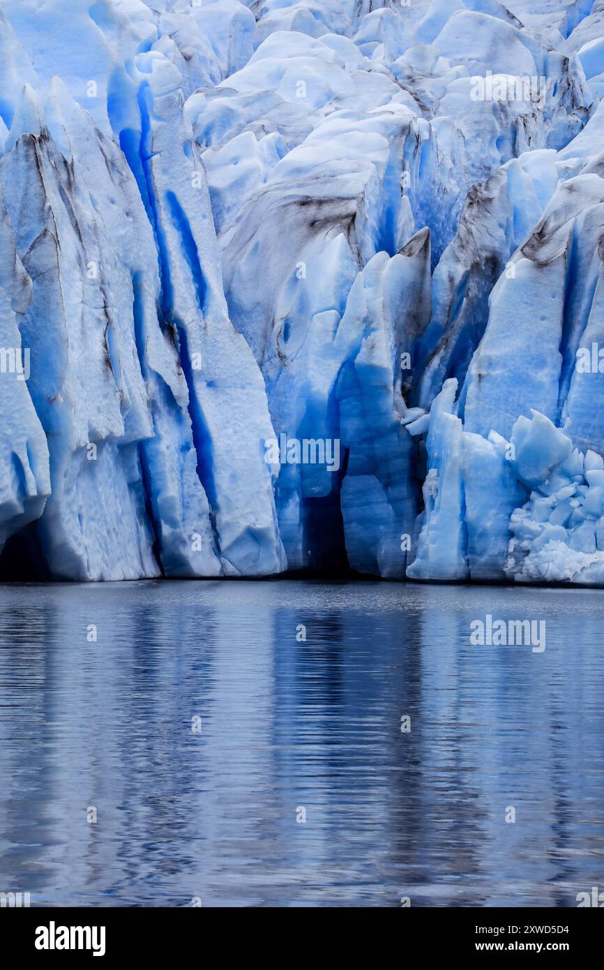 Close up View to the Grey Glacier, the Southern Patagonian Ice Field ...