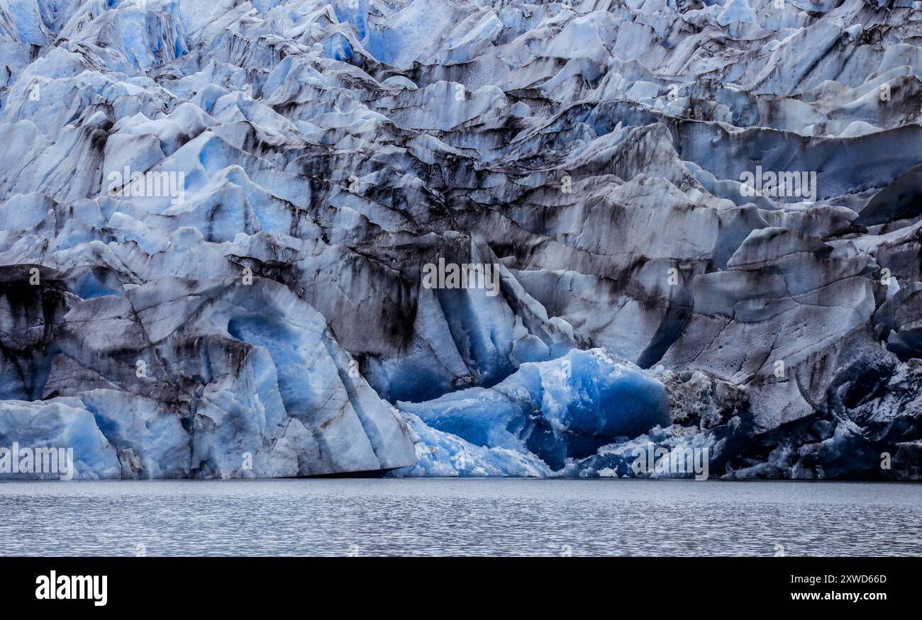 Close up View to the Grey Glacier, the Southern Patagonian Ice Field ...