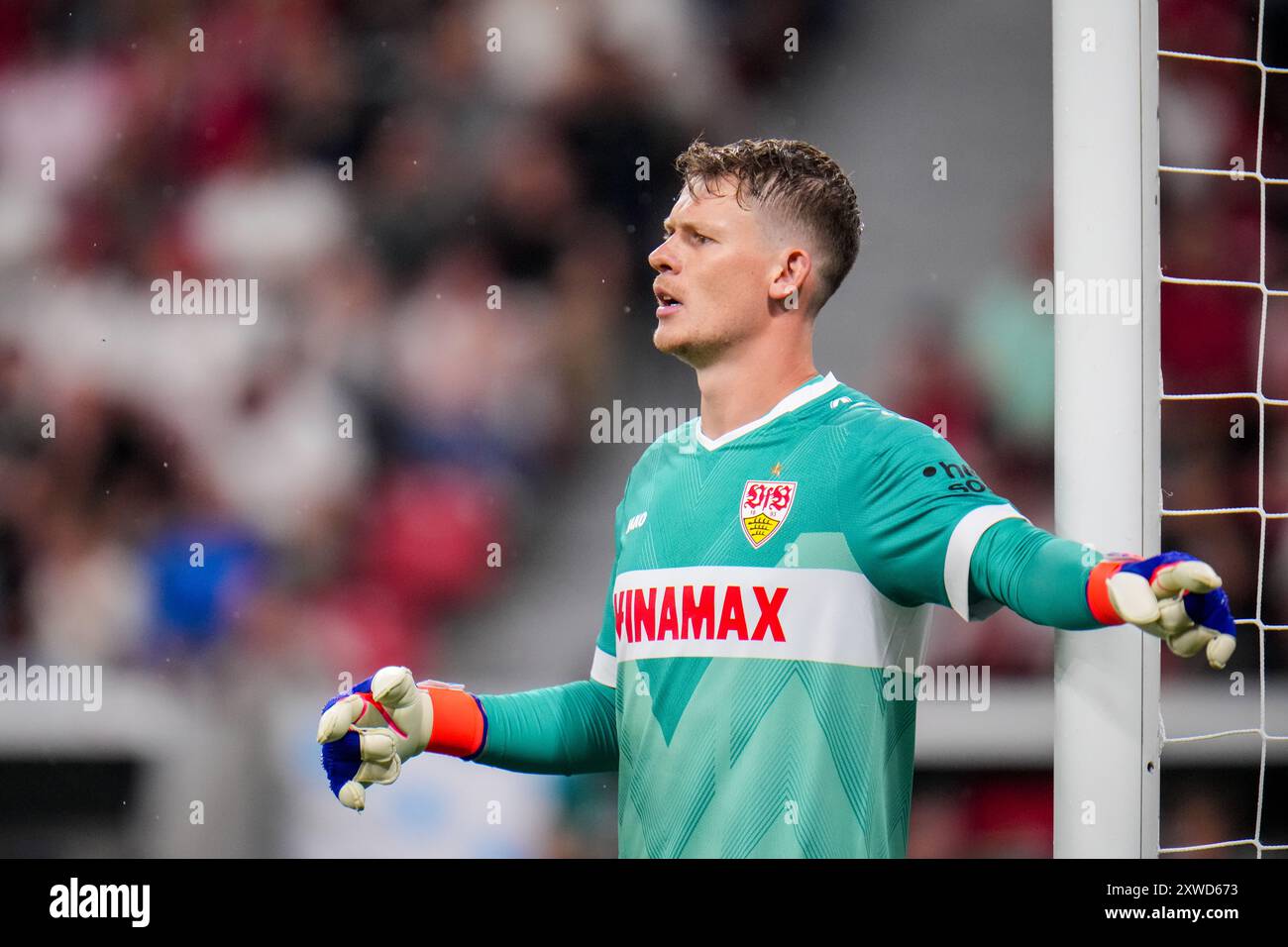 LEVERKUSEN, GERMANY - AUGUST 17: VfB Stuttgart goalkeeper Alexander ...