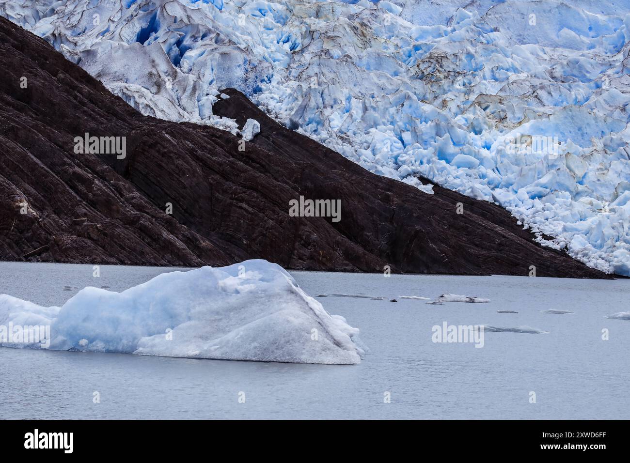 Close up View to the Grey Glacier, the Southern Patagonian Ice Field ...