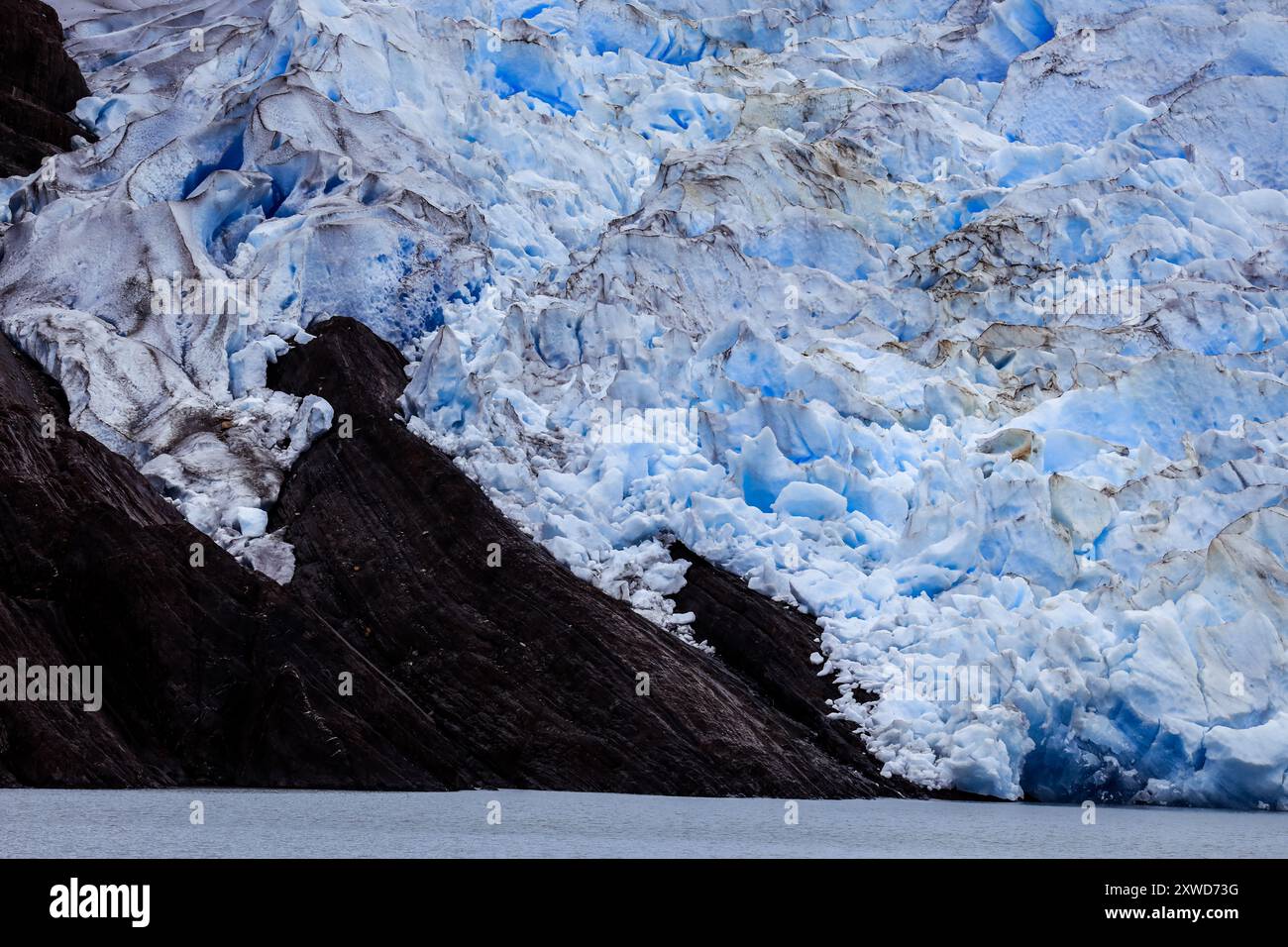Close up View to the Grey Glacier, the Southern Patagonian Ice Field ...