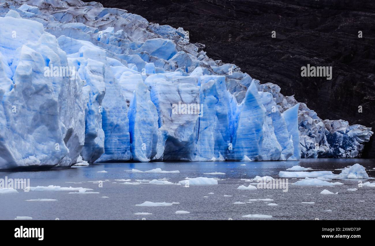 Close up View to the Grey Glacier, the Southern Patagonian Ice Field ...