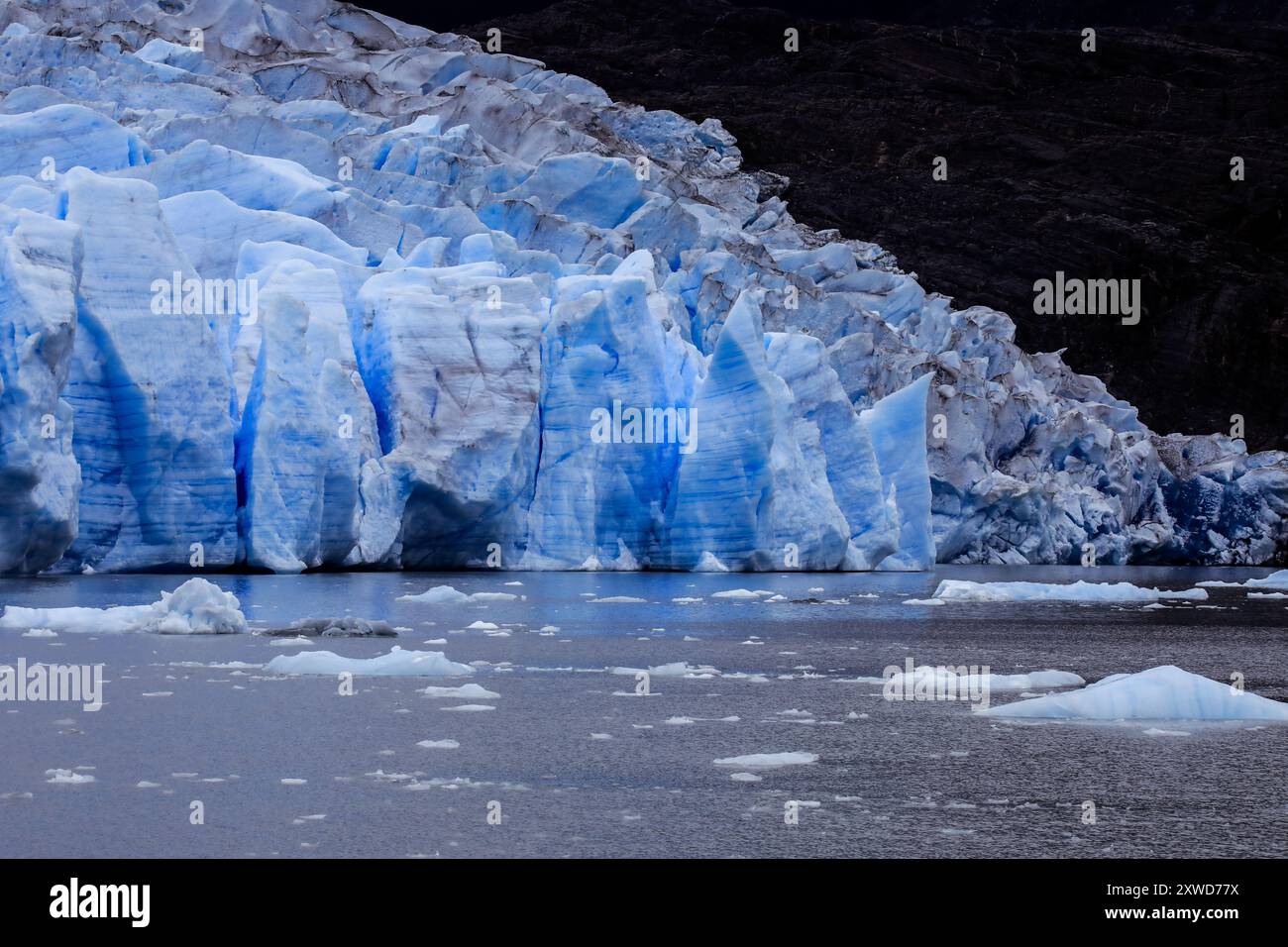 Close up View to the Grey Glacier, the Southern Patagonian Ice Field ...