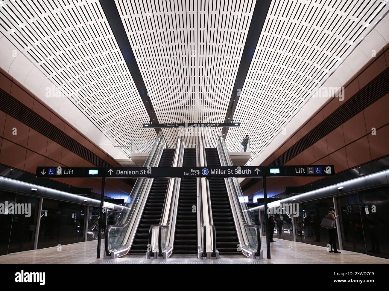 Sydney. 19th Aug, 2024. This photo taken on Aug. 19, 2024 shows the platform at the metro ...