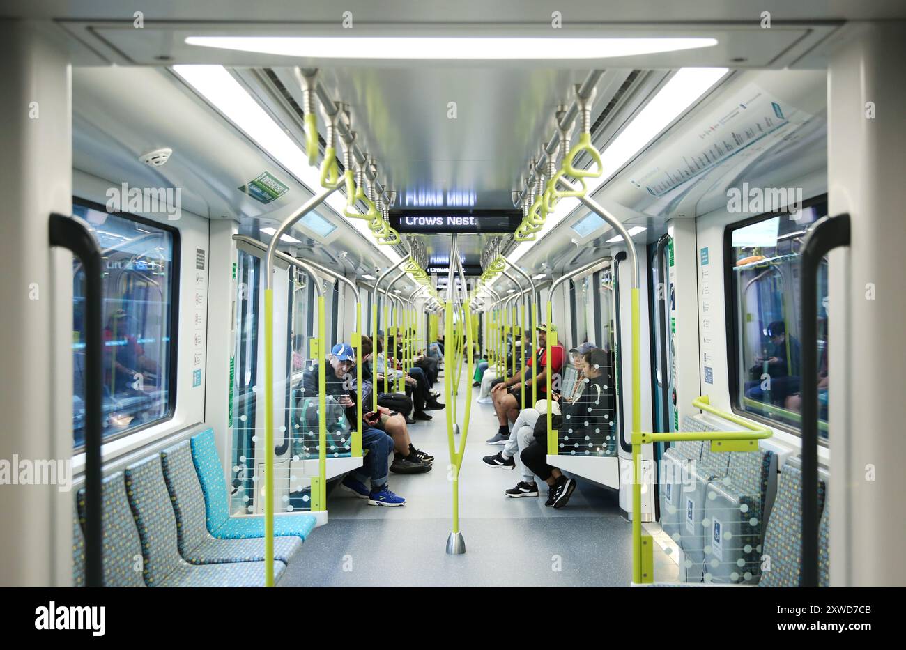Sydney, Australia. 19th Aug, 2024. Passengers take a new metro line in Sydney, Australia, Aug ...
