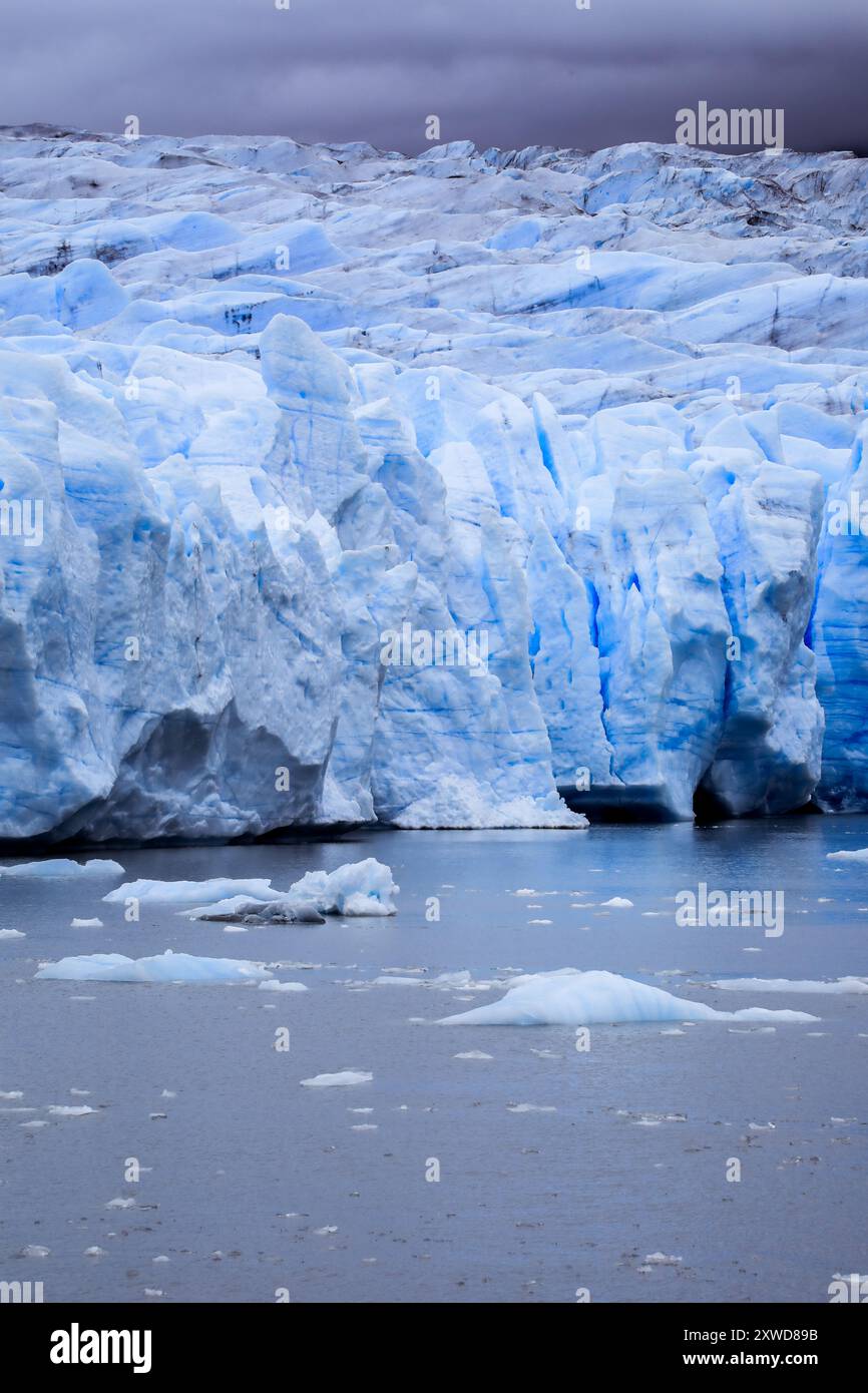 Close up View to the Grey Glacier, the Southern Patagonian Ice Field ...