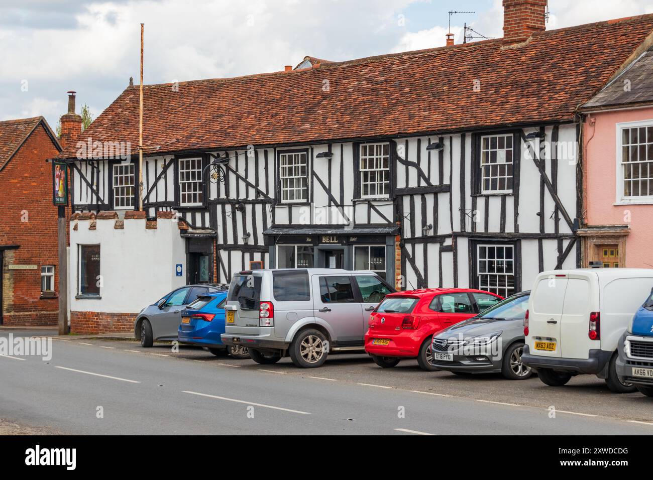 The Bell Hotel, Clare, Suffolk, England, UK Stock Photo - Alamy