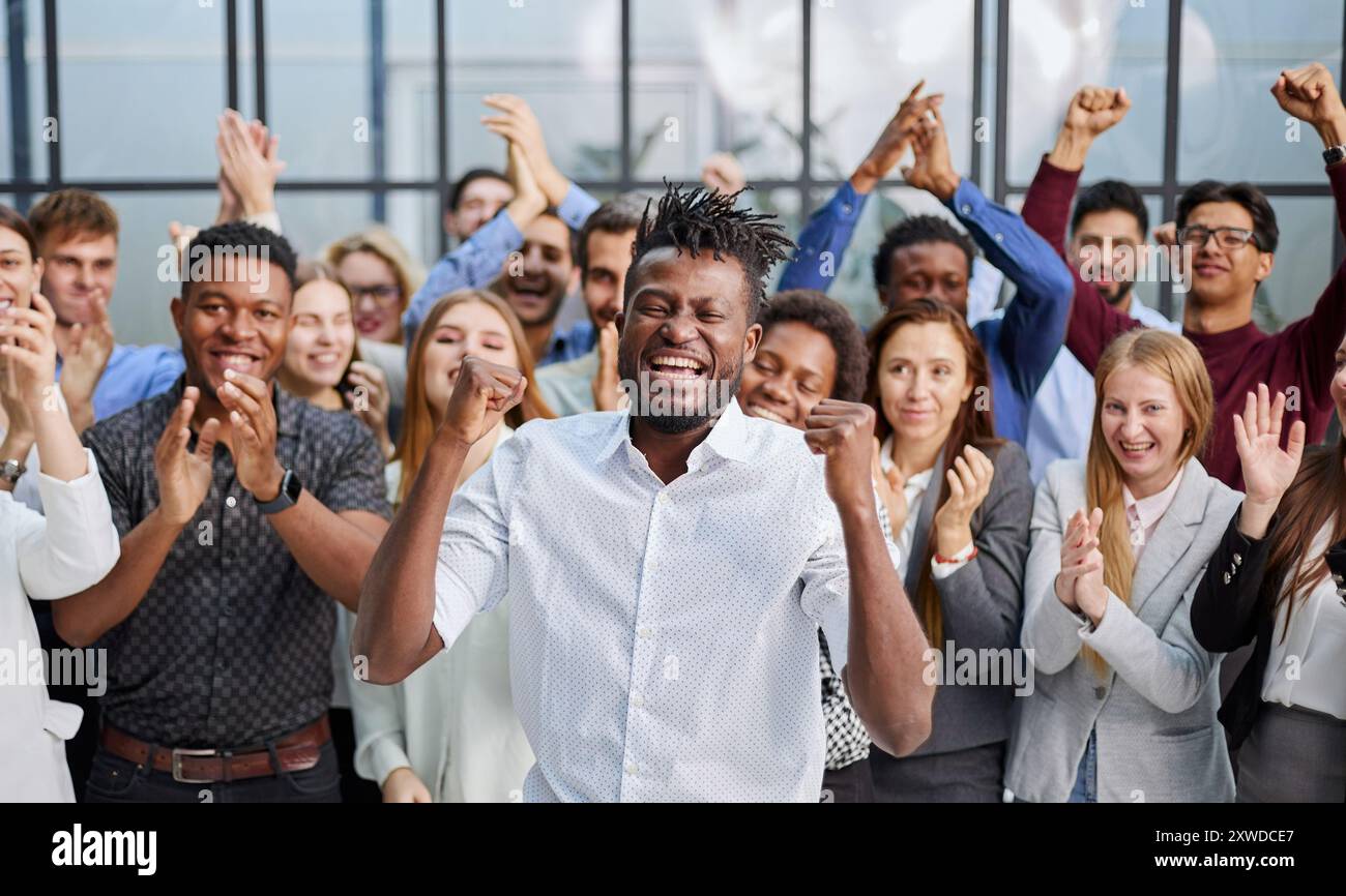 large international group of happy people applauding together Stock ...