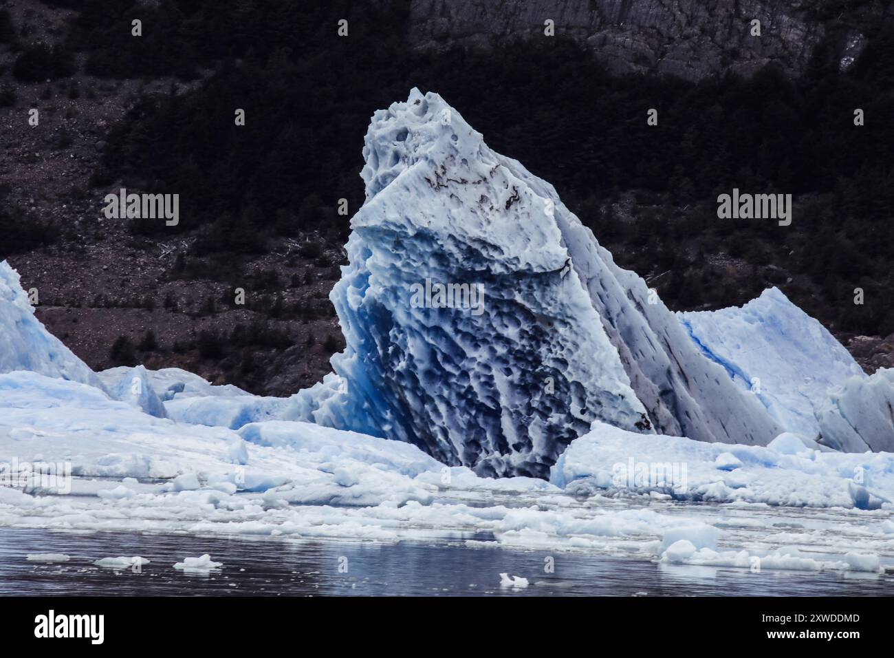 Ice Piece in the Lake of Gray, near of the Grey Glacier in the Southern ...