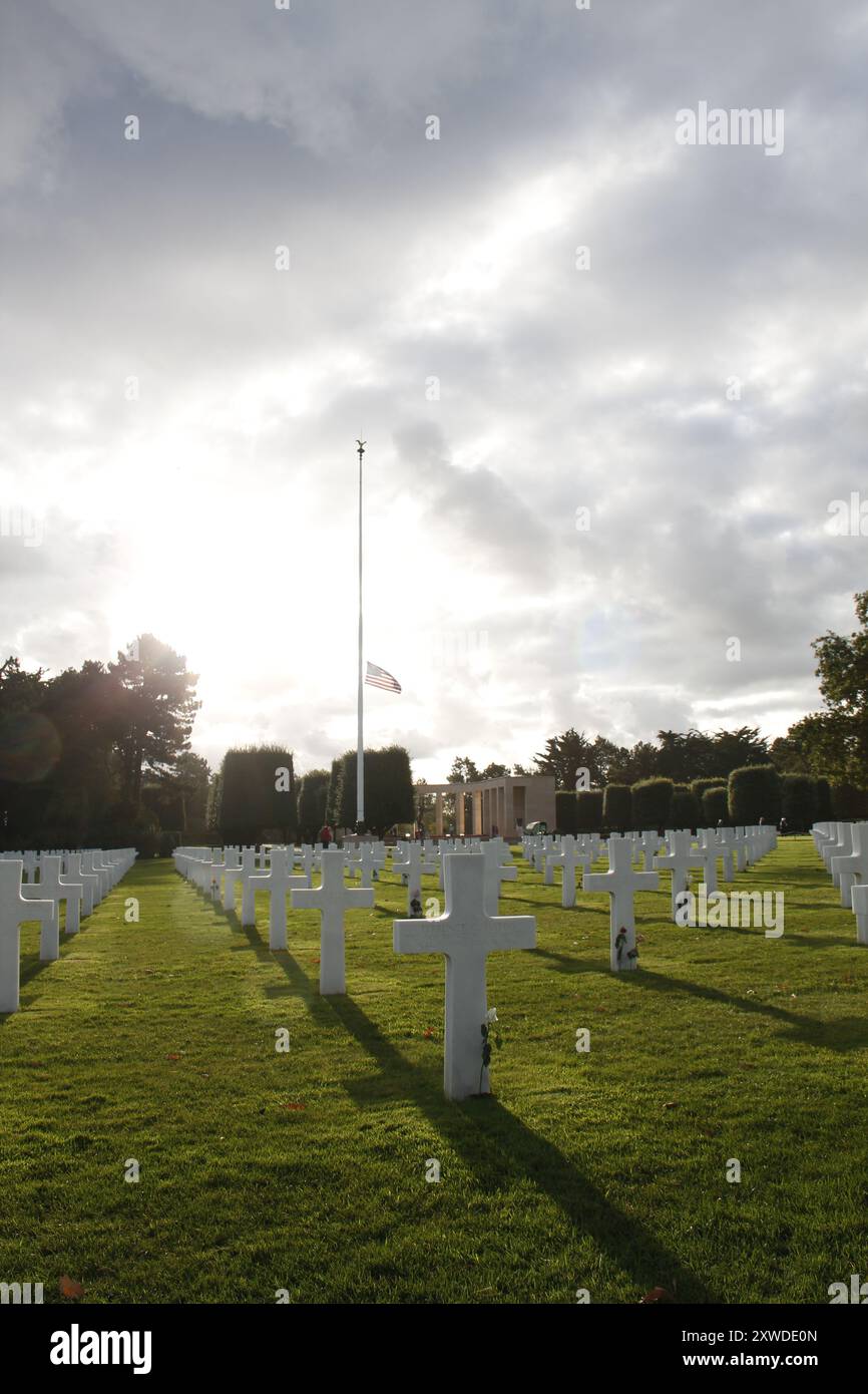 Normandy American Cemetary at Omaha beach in Normandy, France Stock ...