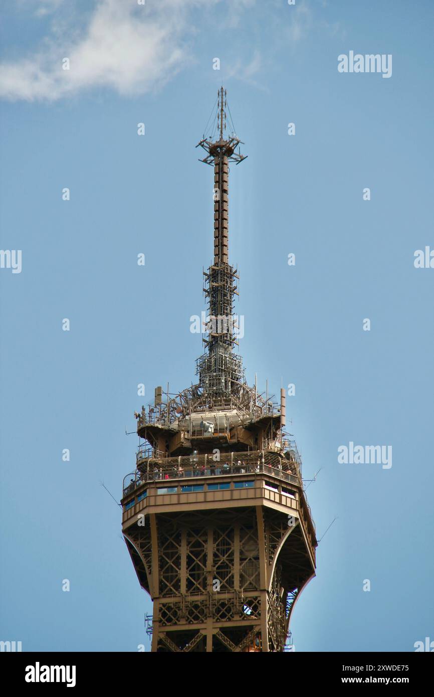 Tip of the Eiffel tower in Paris, France Stock Photo - Alamy