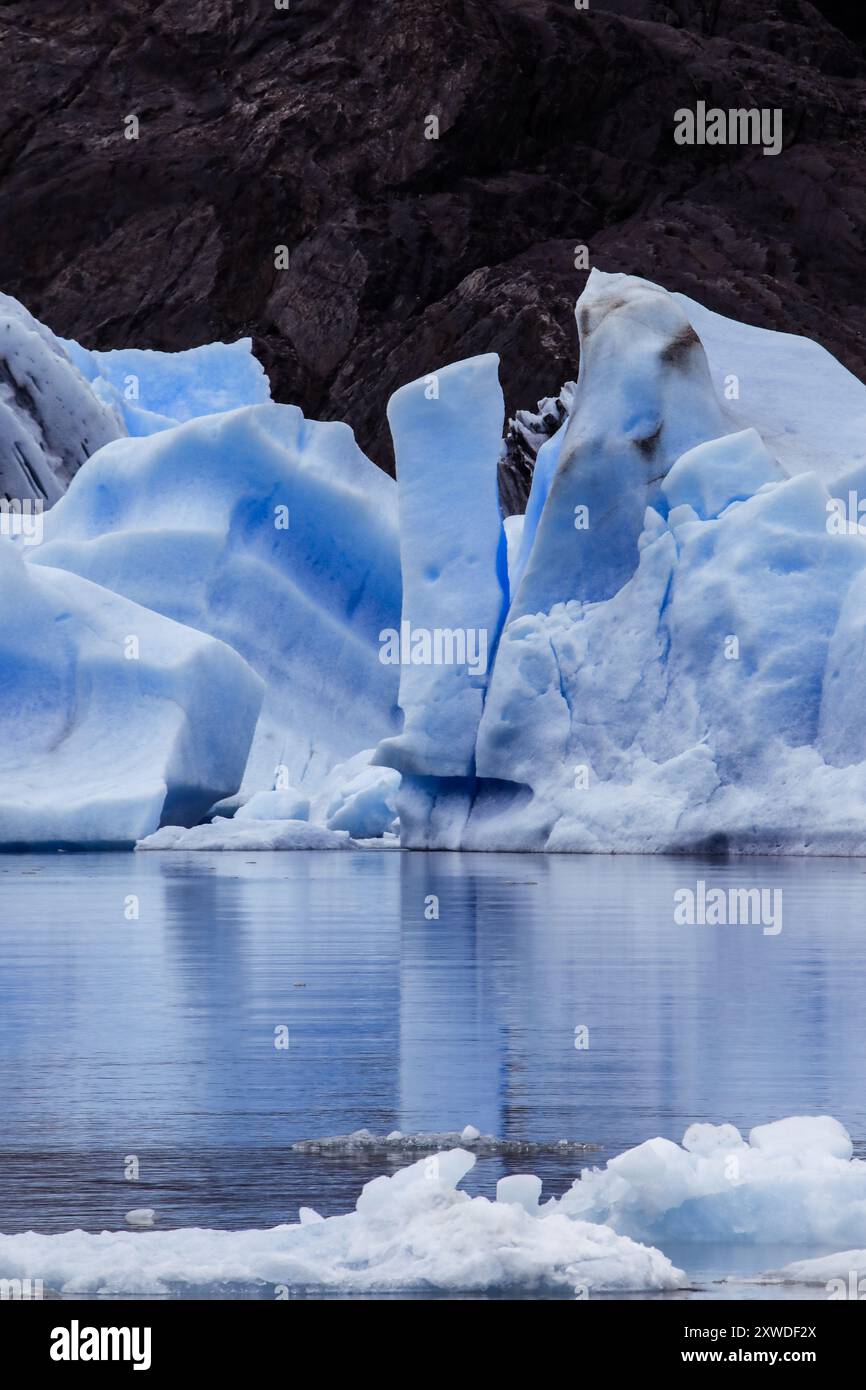 Ice Piece in the Lake of Gray, near of the Grey Glacier in the Southern ...