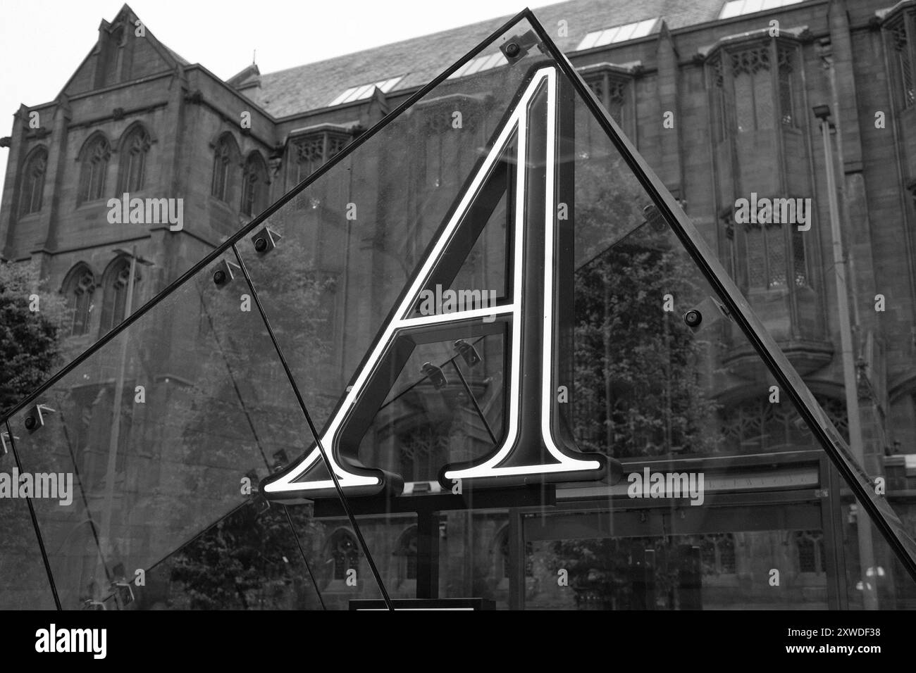 Signage illuminated Black and White Stock Photos & Images - Alamy