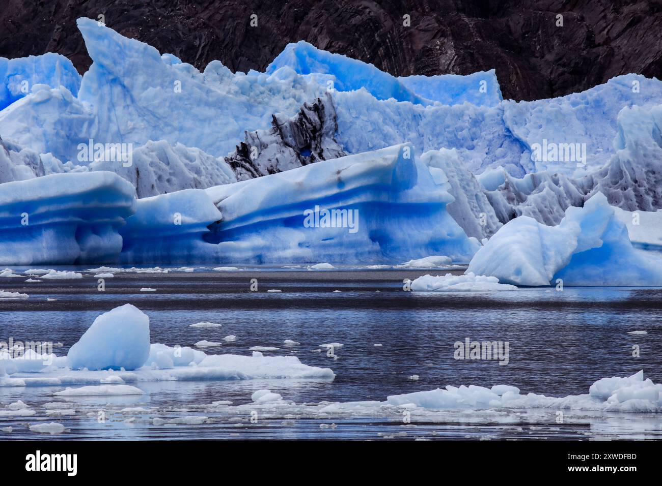 Ice Piece in the Lake of Gray, near of the Grey Glacier in the Southern ...