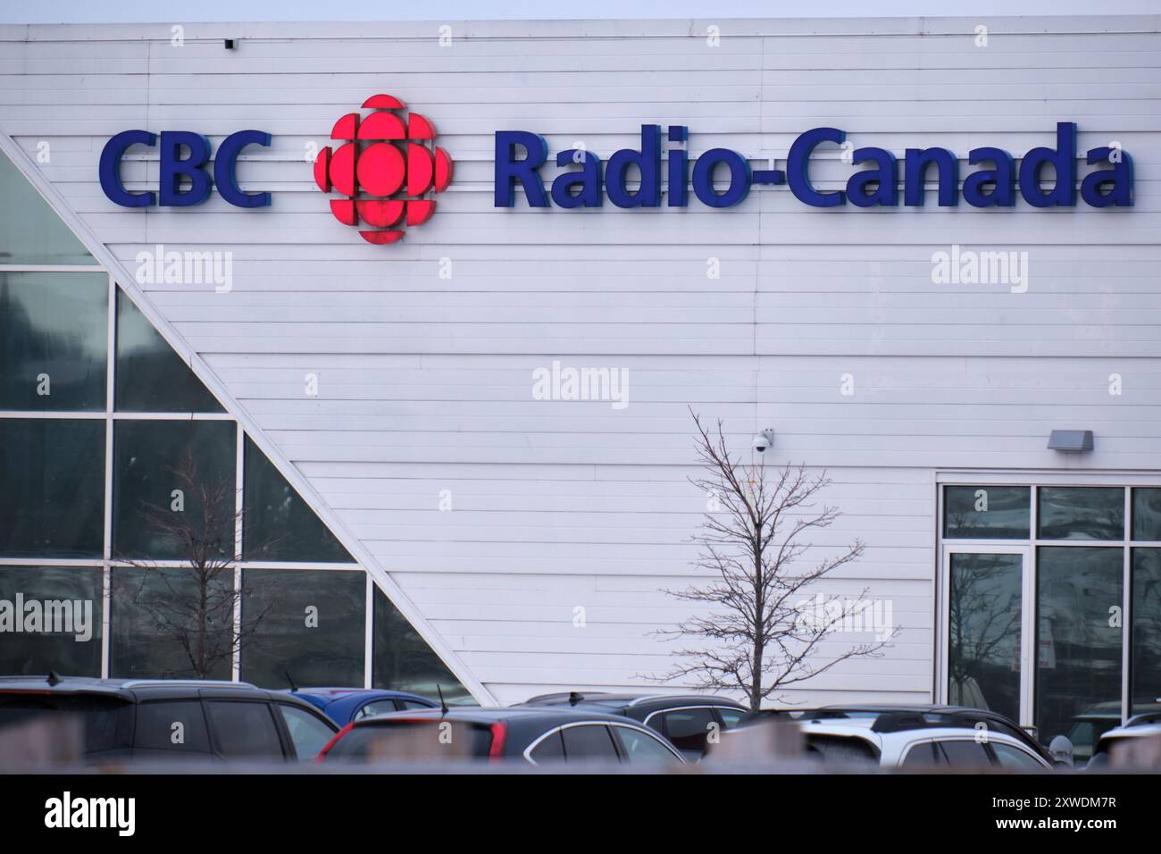 Sign of CBC, Radio-Canada on building in Moncton Stock Photo - Alamy