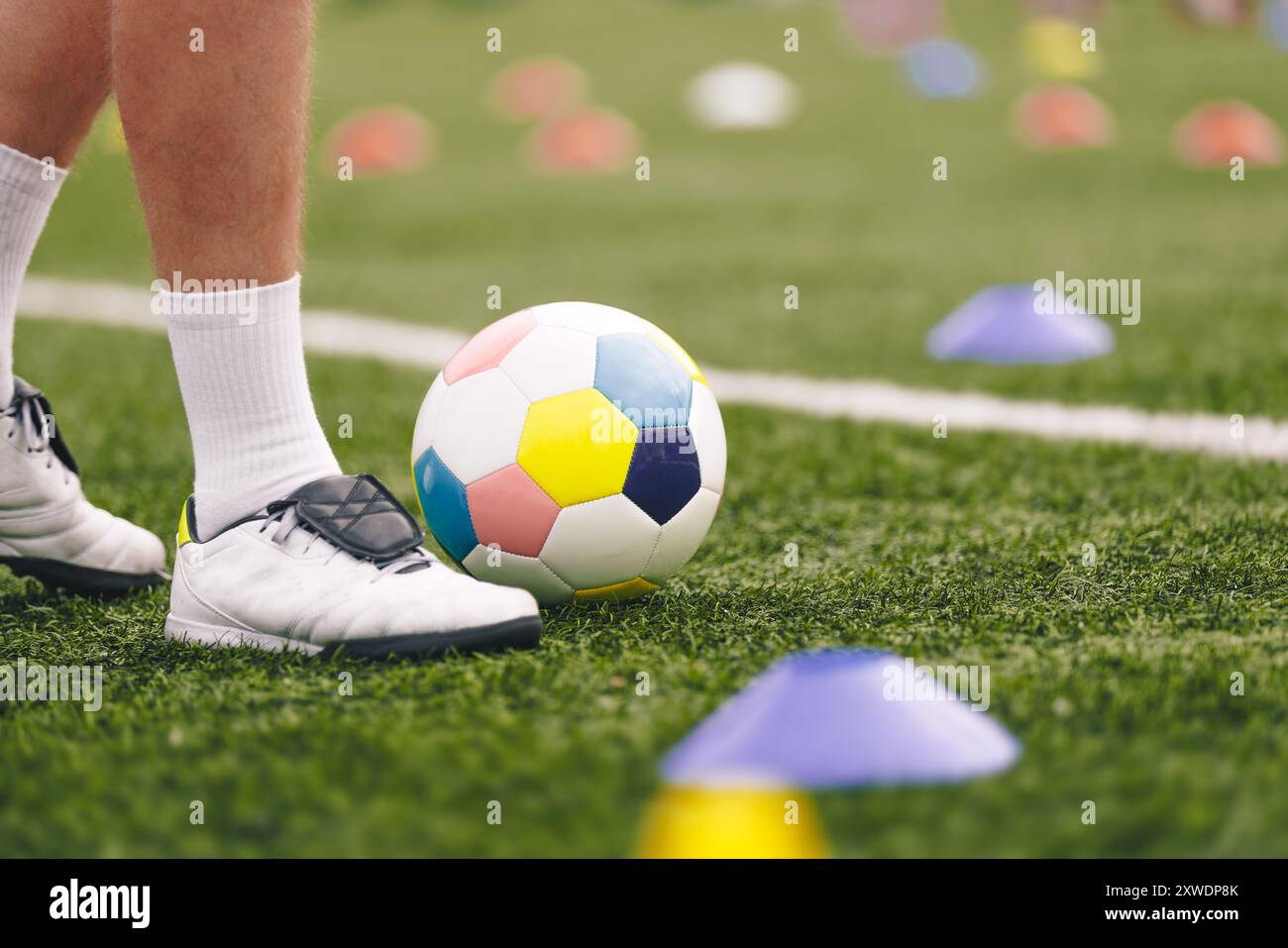 Colorful Soccer Ball. Sports Training for Children. School Kids Play ...