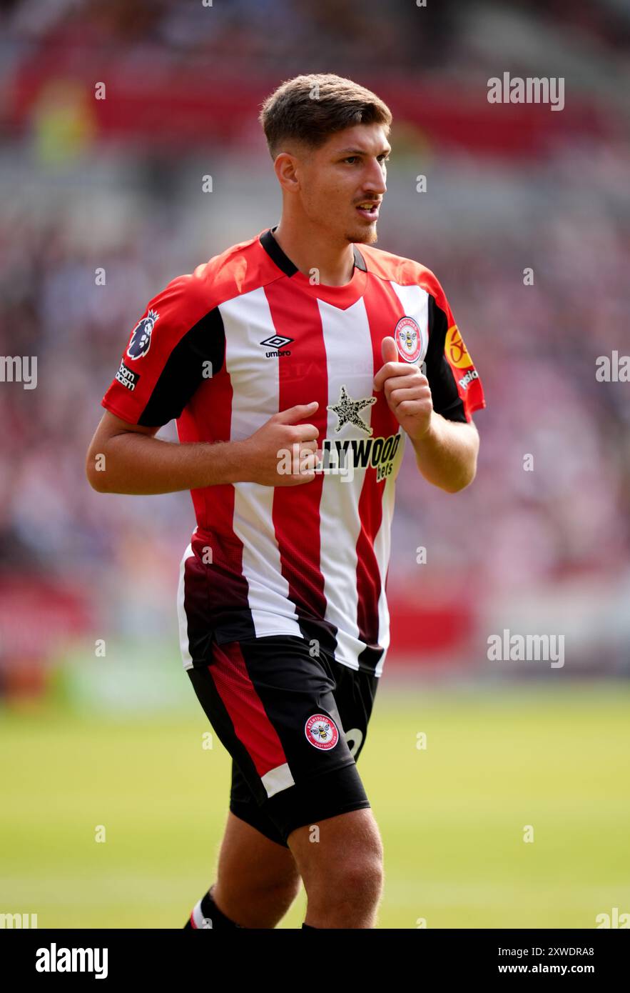 Brentford's Vitaly Janelt during the Premier League match at the Gtech ...
